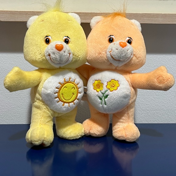 Vintage | Toys | Care Bears Funshine Bear Flowers Friend Bear 7 Stuffed ...